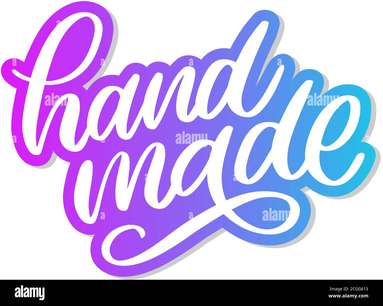 Hand made. Vector icon. Sign. Hand lettering. Slogan Stock Vector Image ...