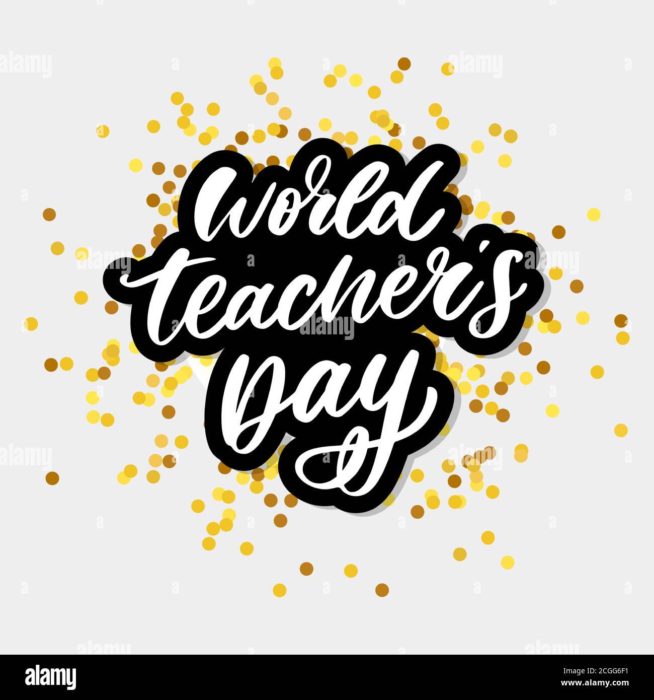 poster for world Teacher's Day lettering calligraphy brush vector ...
