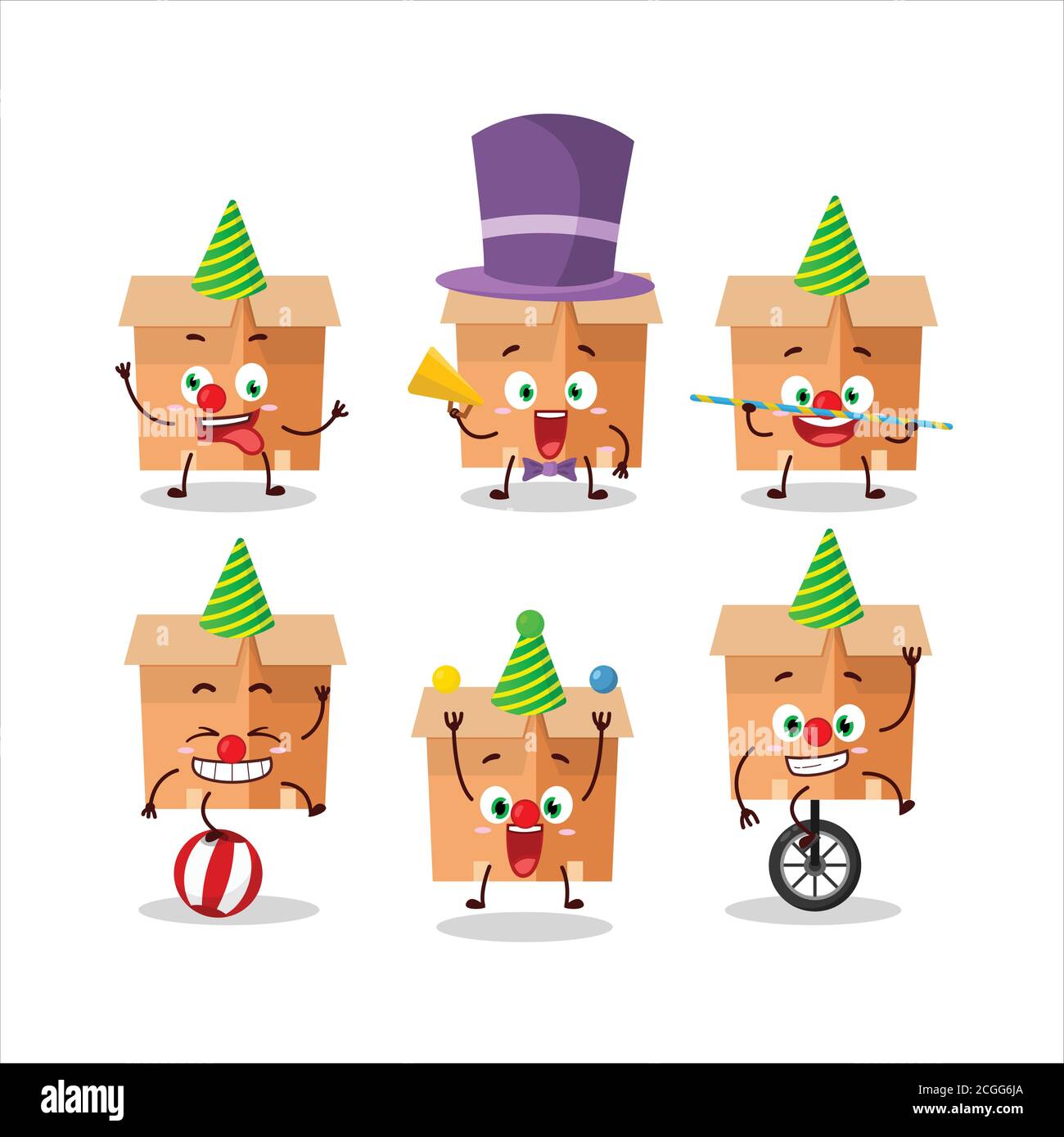 Cartoon character of office boxes with various circus shows Stock ...