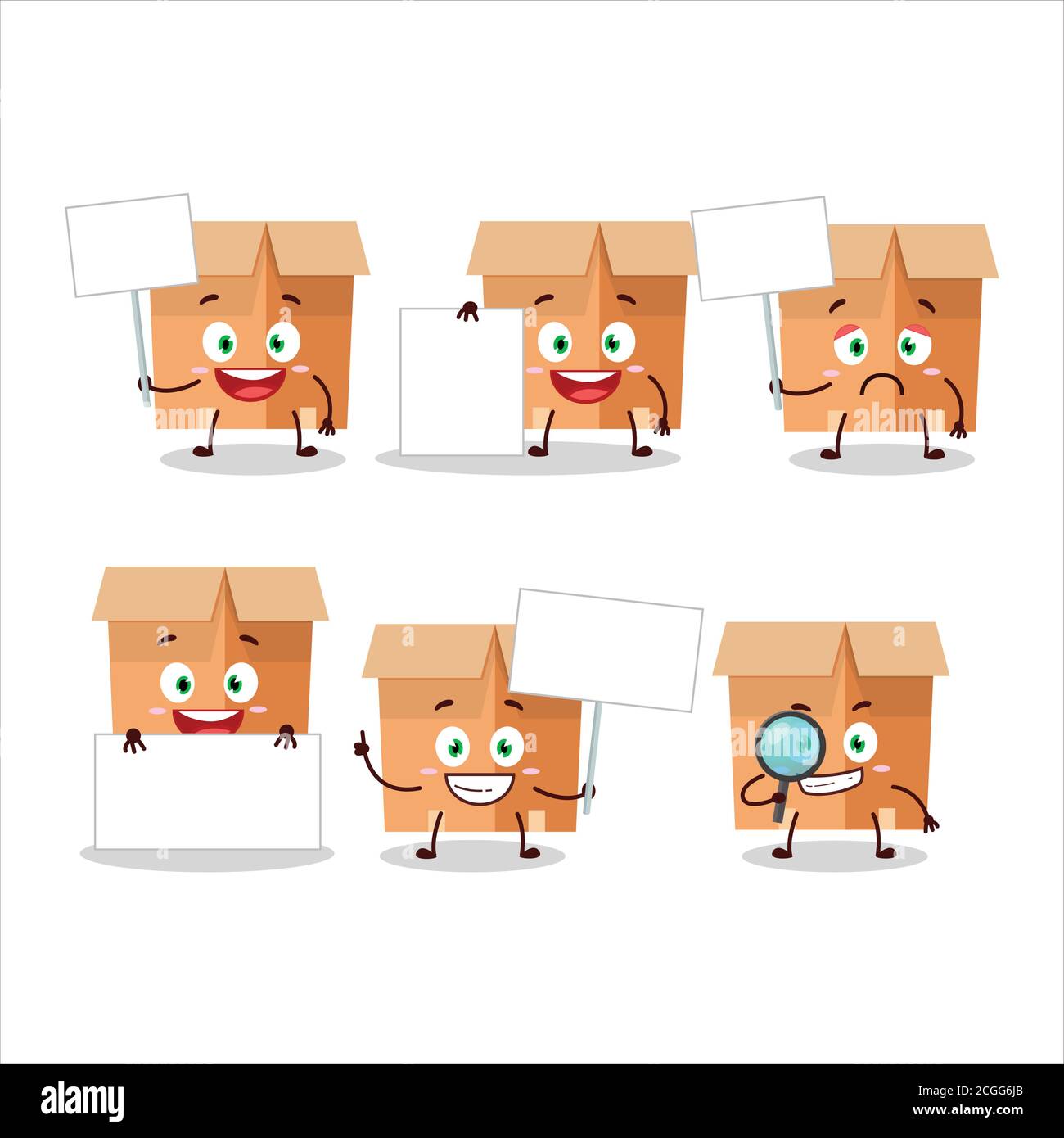 Office boxes cartoon character bring information board Stock Vector ...
