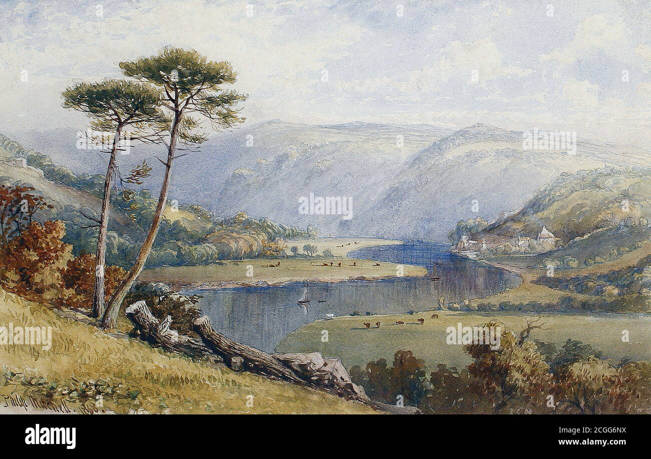 Mitchell Philip - a View on the Tamar Towards Halton Quay - British ...