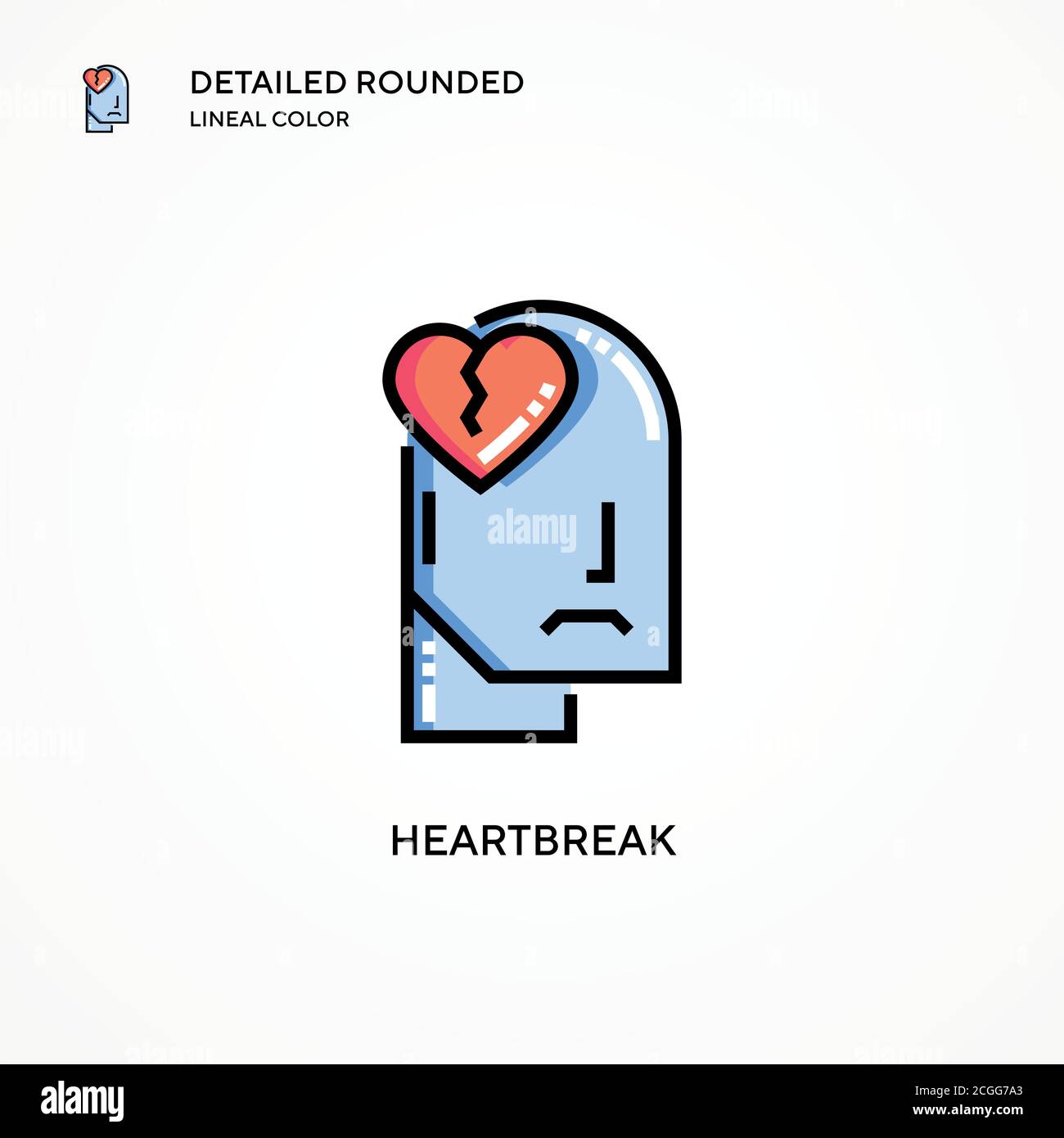 Heartbreak vector icon. Modern vector illustration concepts. Easy to ...