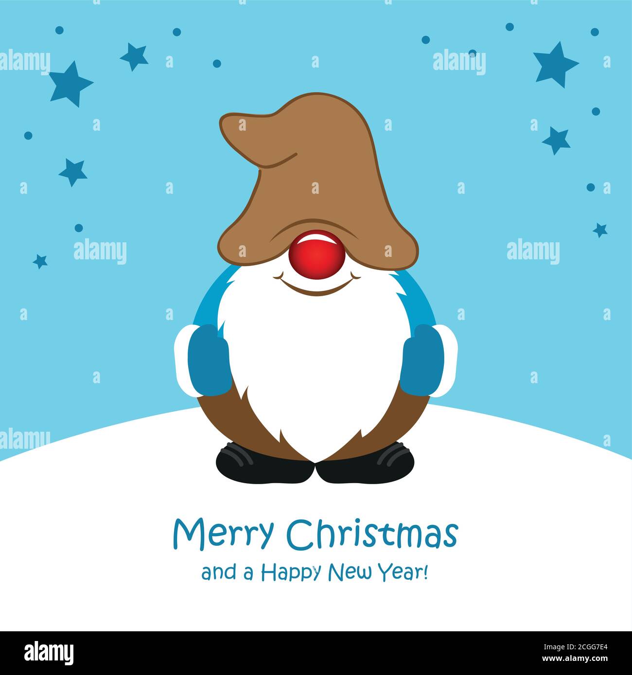 cute smiling christmas dwarf cartoon vector illustration EPS10 Stock ...