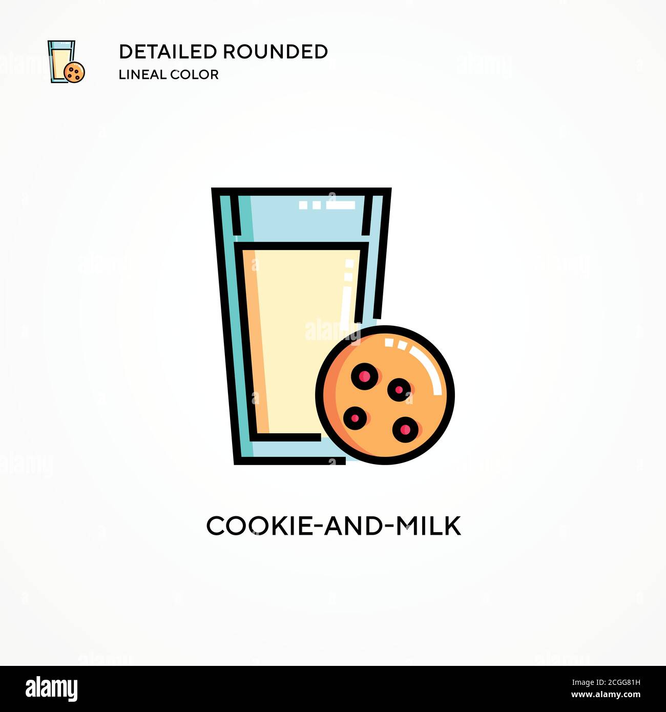 Cookie-and-milk vector icon. Modern vector illustration concepts. Easy ...
