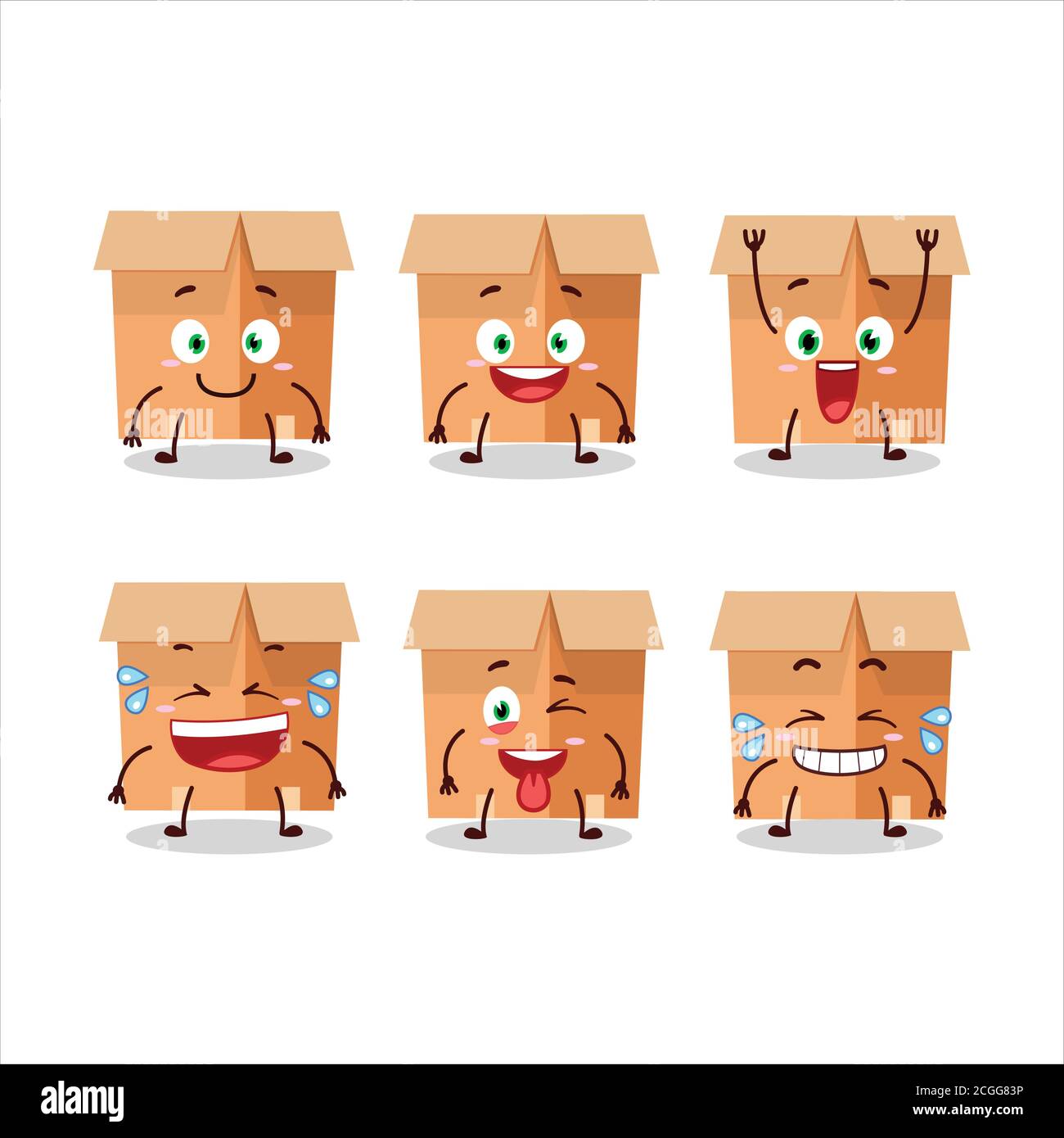 Cartoon character of office boxes with smile expression Stock Vector ...