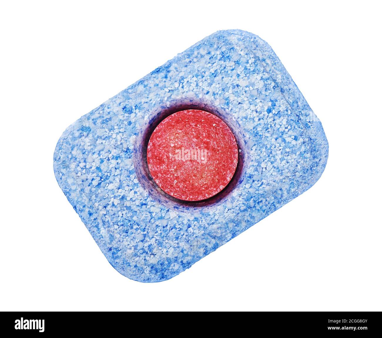 Dry soluble tablet for dishwashers isolated on white background with ...