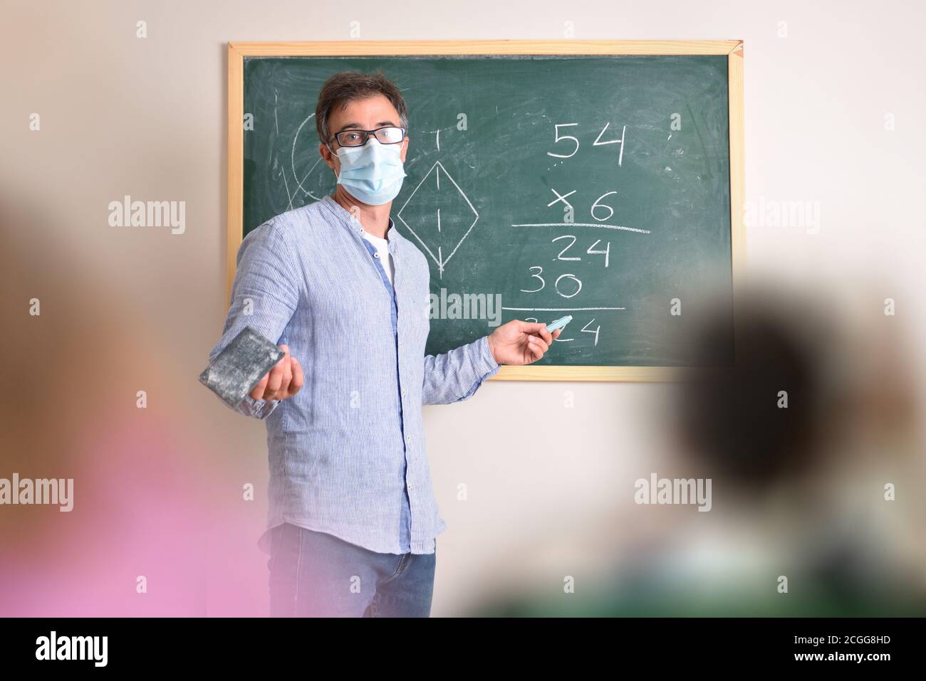 Math classroom teacher students hi-res stock photography and images - Alamy