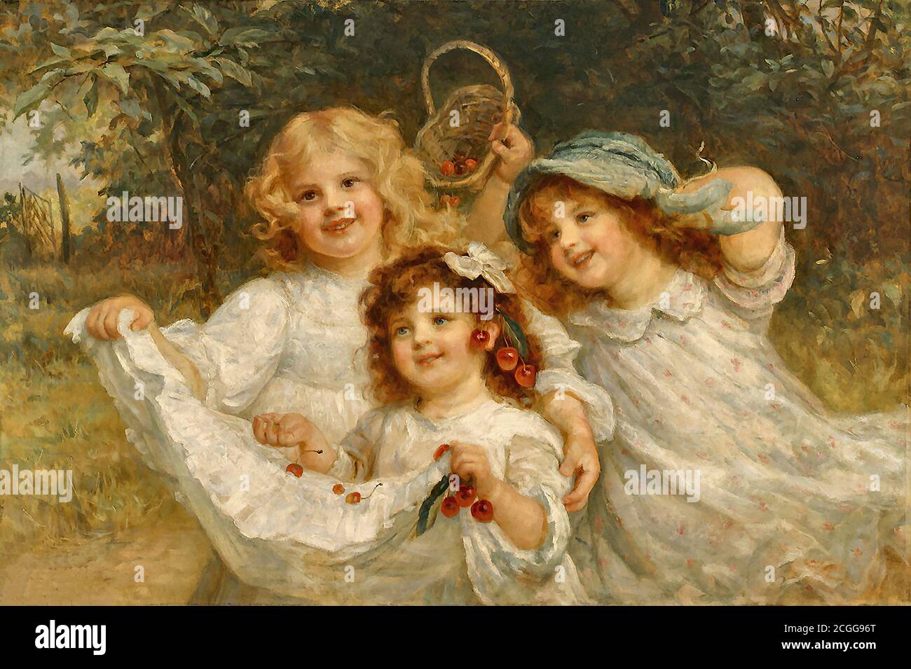 Morgan Frederick - the Cherry Gatherers - British School - 19th Century ...