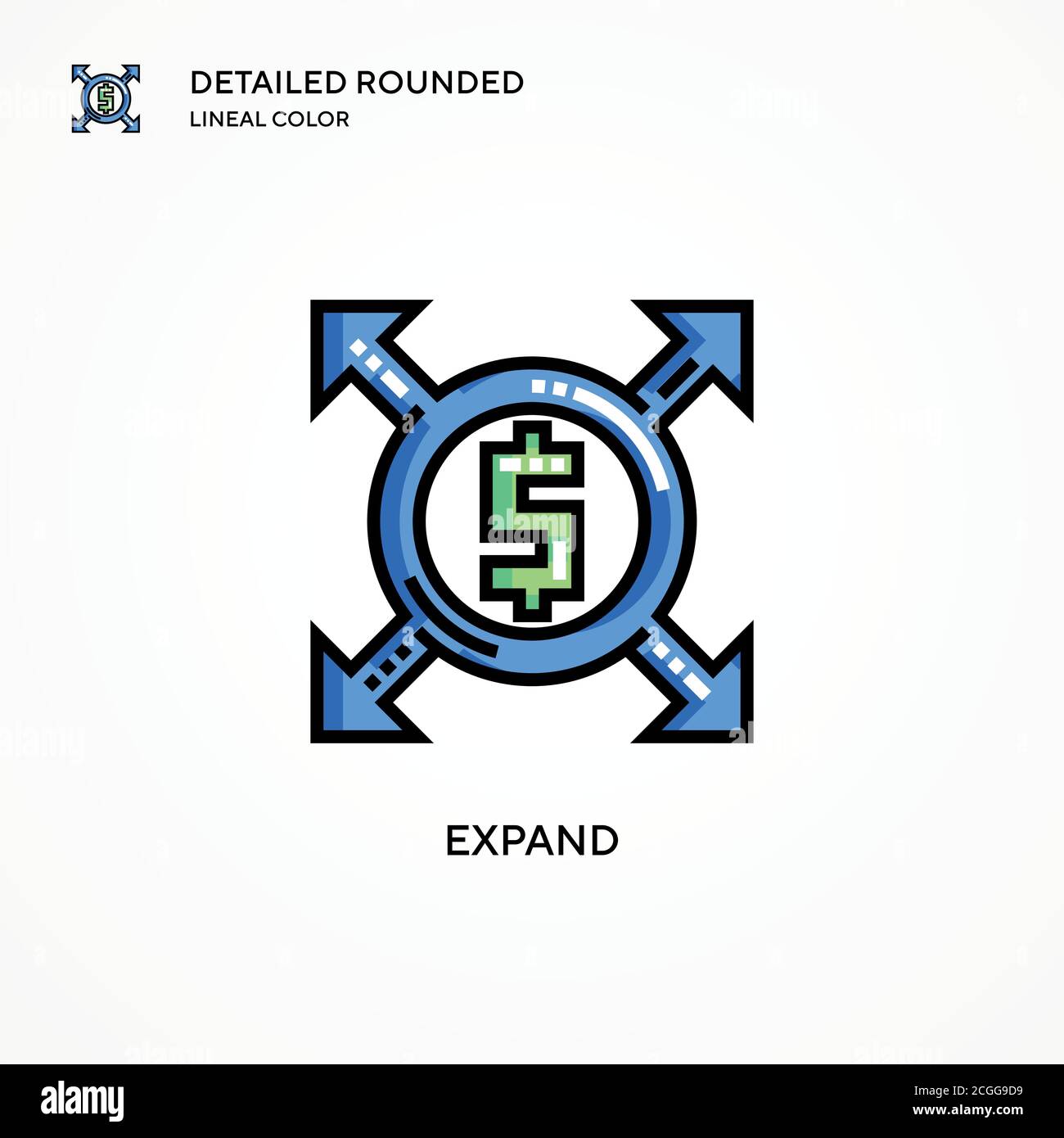 Expand vector icon. Modern vector illustration concepts. Easy to edit ...