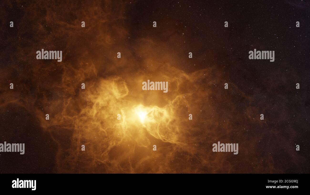 Color picture of the galaxy, orange nebula Stock Photo - Alamy