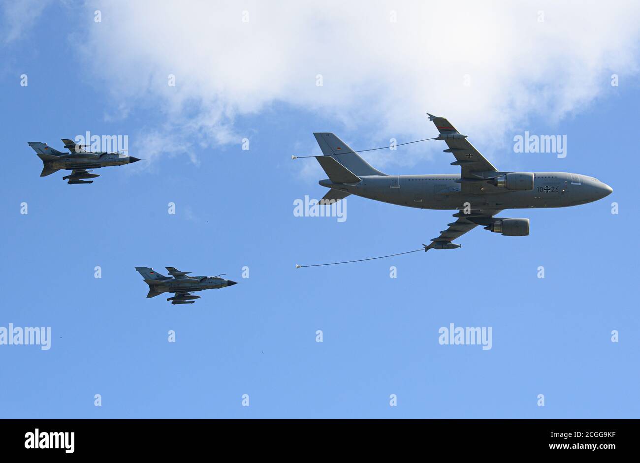 10 September 2020, Saxony, Dresden: An Airbus A310 converted into a ...