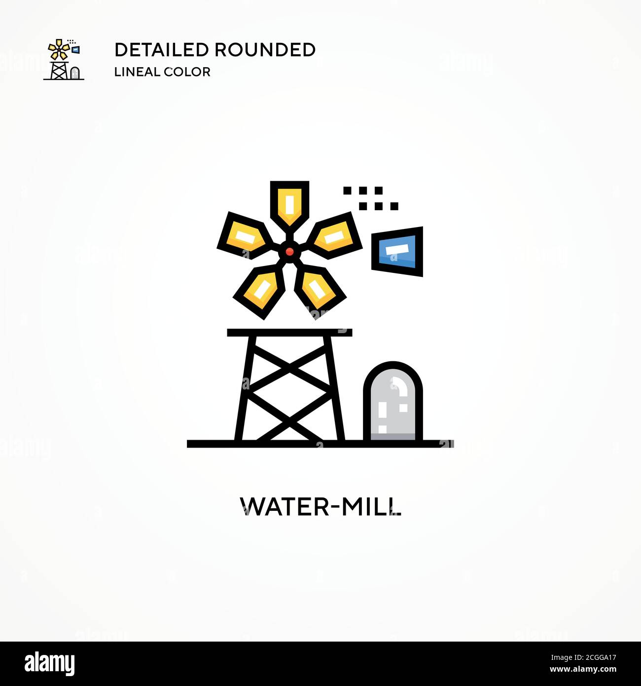 Water-mill vector icon. Modern vector illustration concepts. Easy to ...