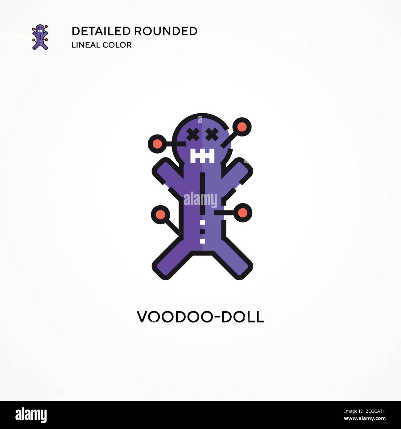 Voodoo-doll vector icon. Modern vector illustration concepts. Easy to edit and customize Stock ...