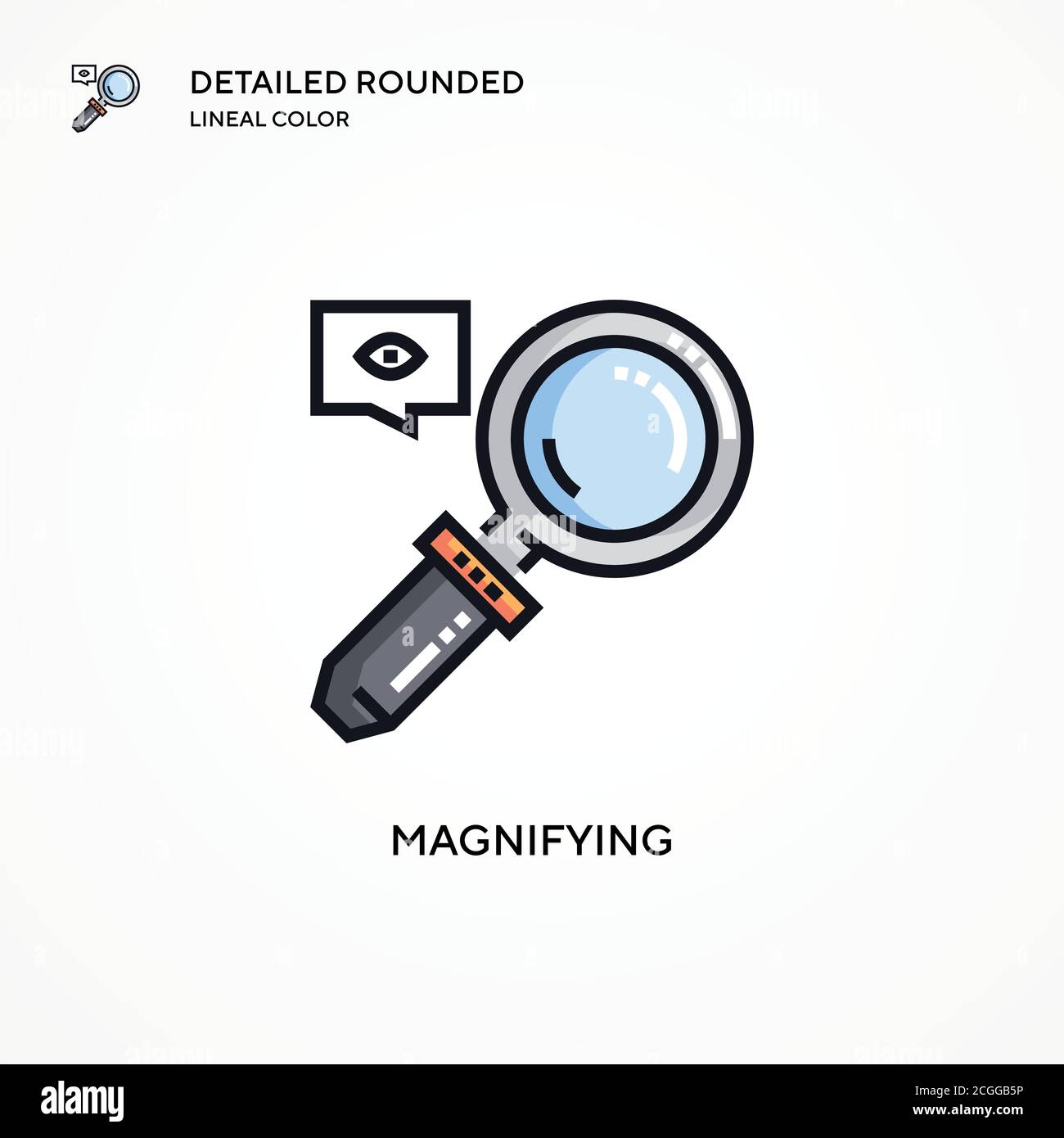 Magnifying vector icon. Modern vector illustration concepts. Easy to ...