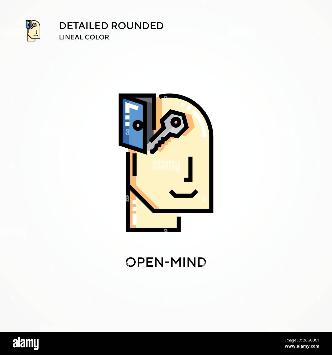 Open-mind vector icon. Modern vector illustration concepts. Easy to ...