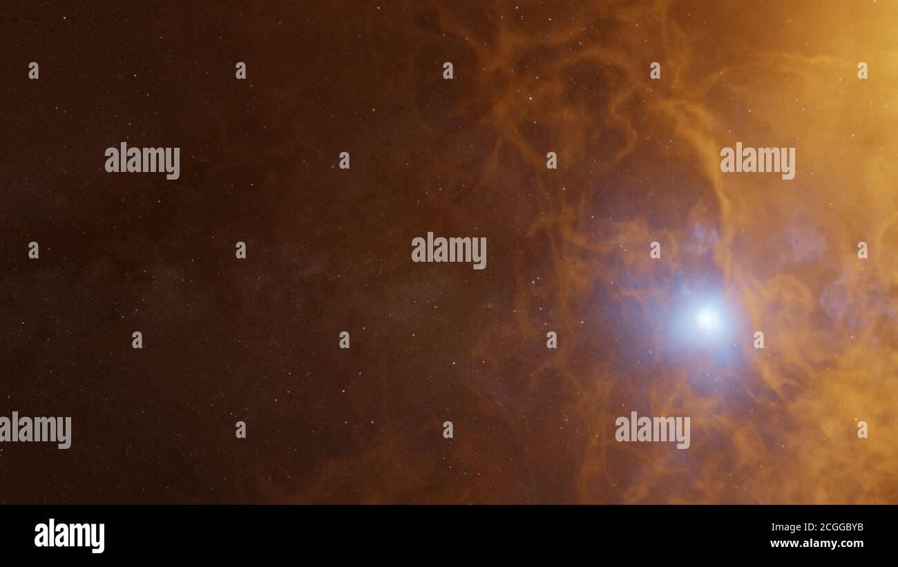 Color picture of the galaxy, orange nebula Stock Photo - Alamy