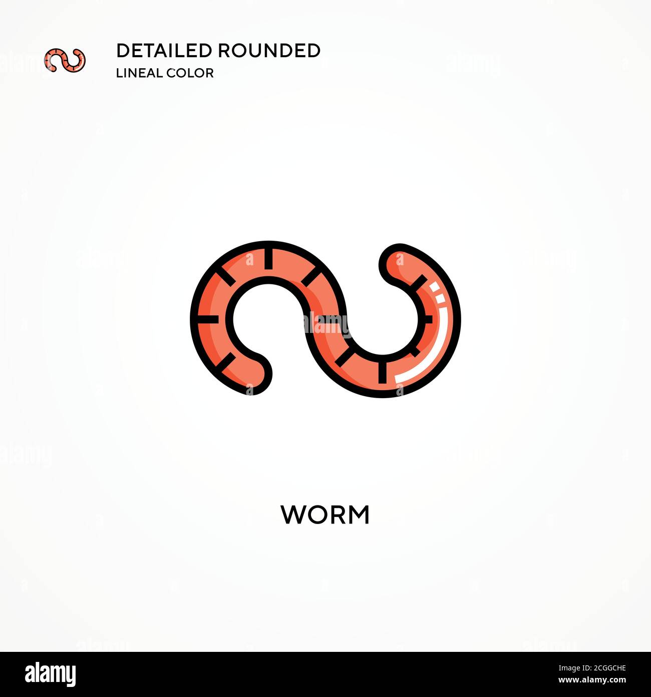 Worm vector icon. Modern vector illustration concepts. Easy to edit and ...