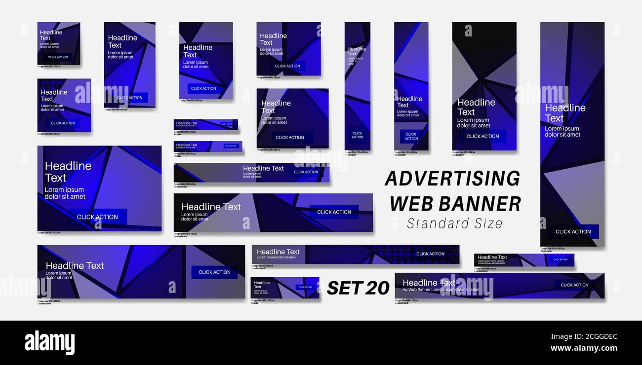 Set of web banners in standard sizes .Vector illustration Stock Vector ...