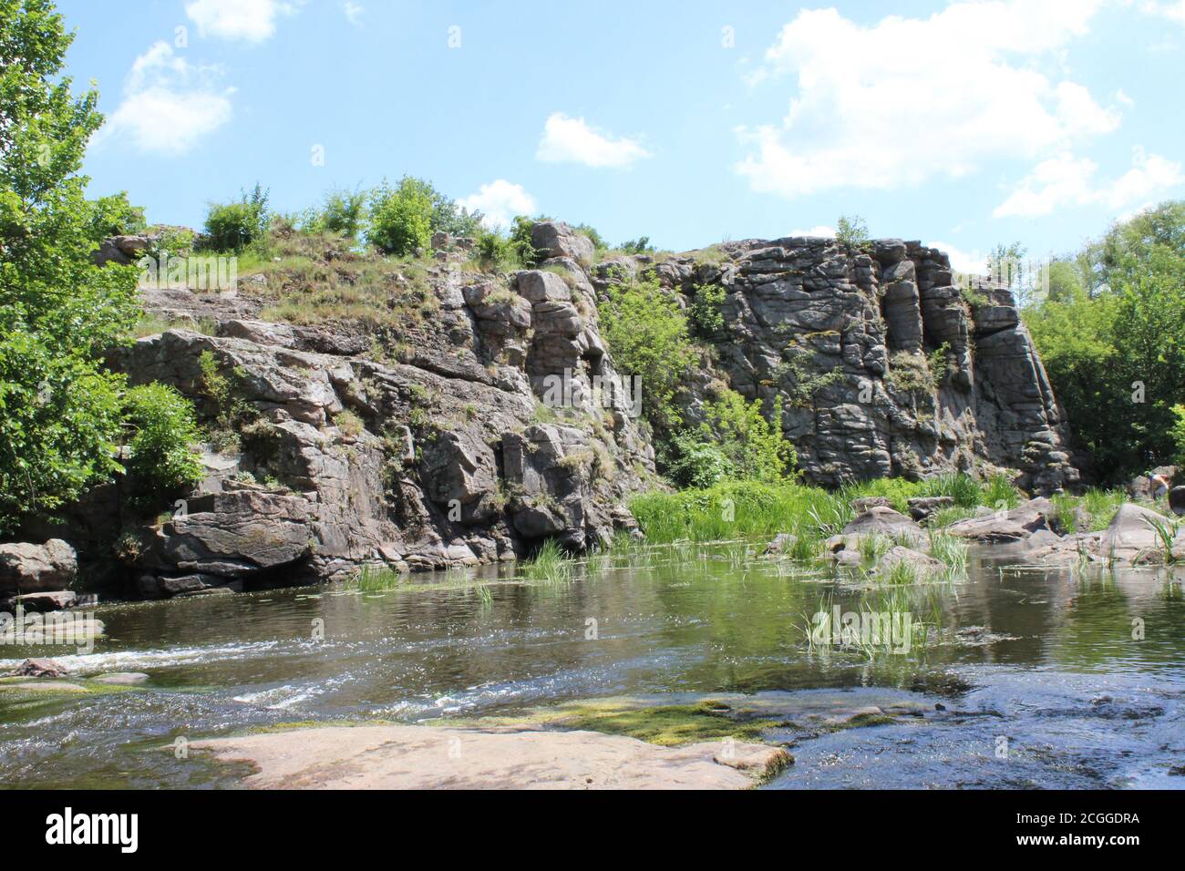 Stone rock and greenery, tourist area in the rocks Stock Photo - Alamy