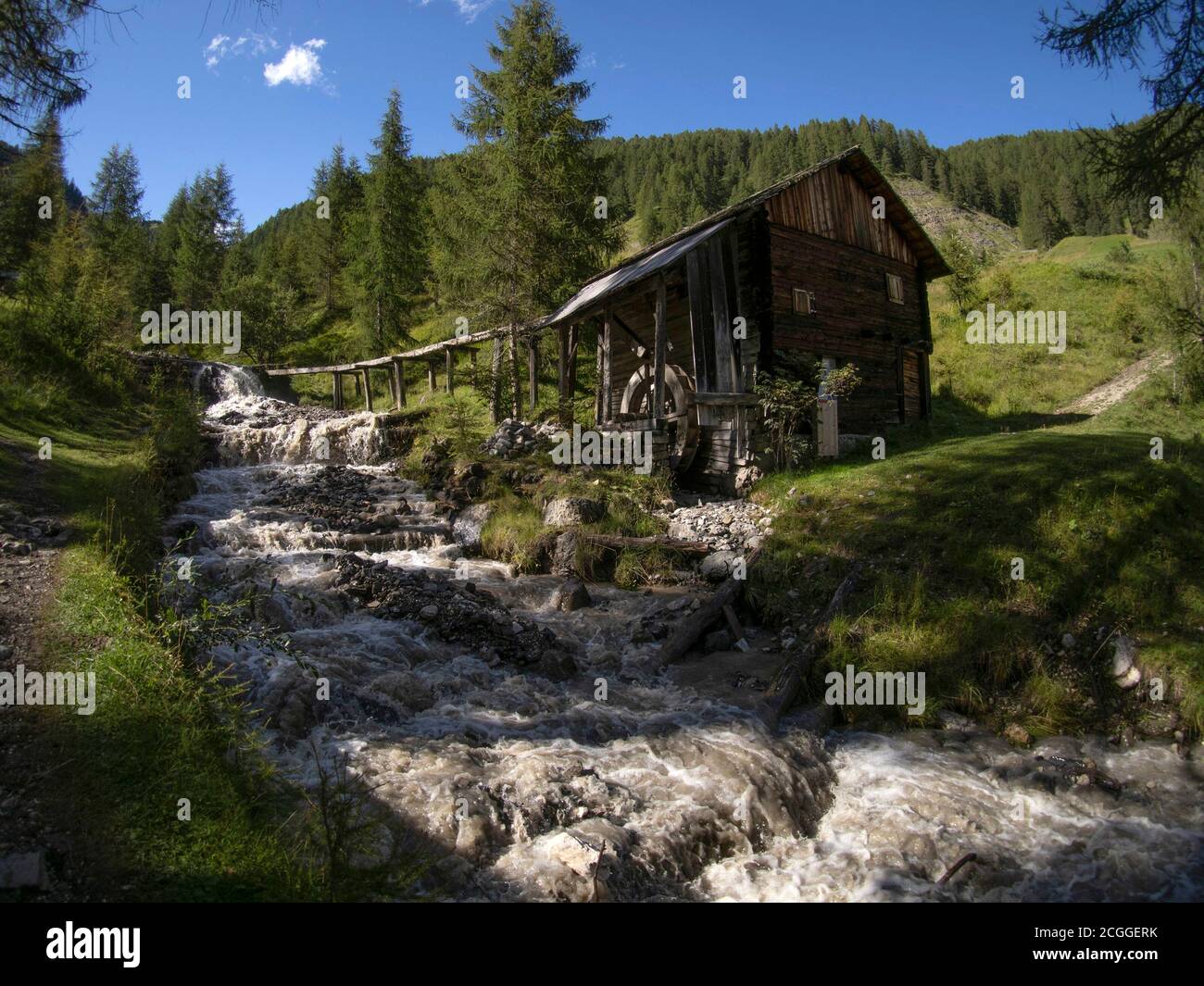 water mill valley in dolomites mountains italy Longiaru badia valley ...