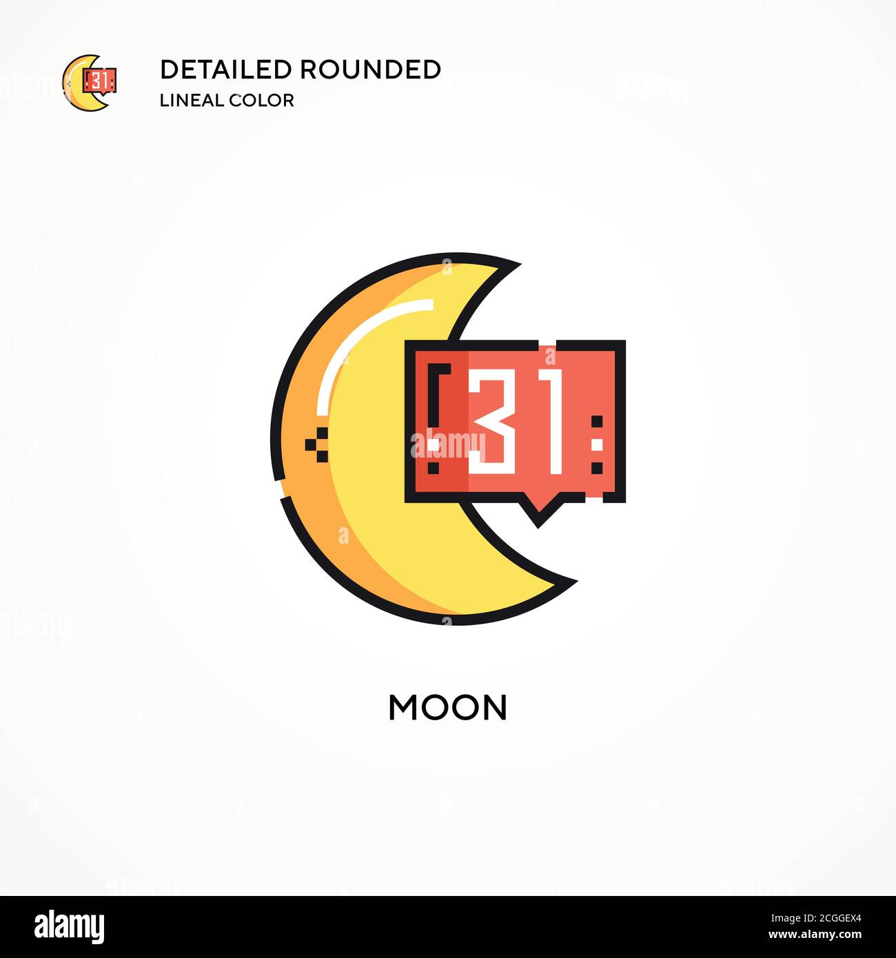Moon vector icon. Modern vector illustration concepts. Easy to edit and ...