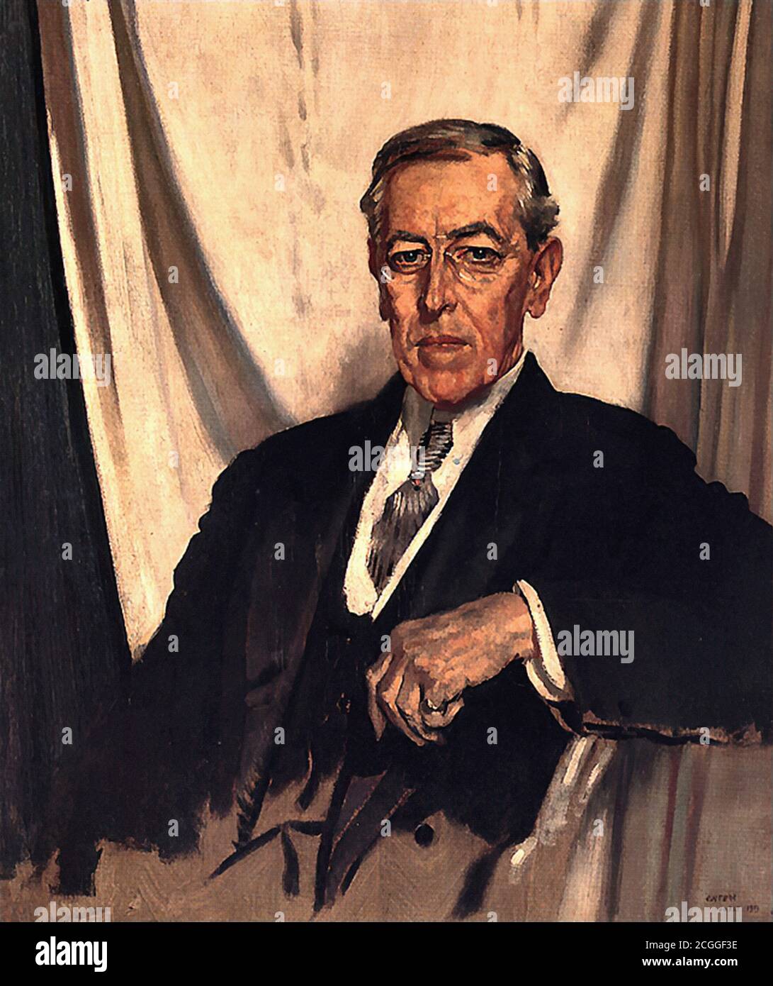 Orpen Sir William - Portrait of Woodrow Wilson - British School - 19th ...