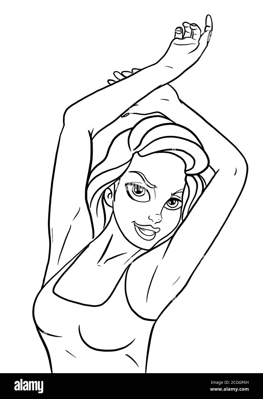 Strong powerful female illustration artwork character Stock Photo - Alamy