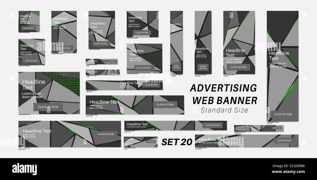 Set of web banners in standard sizes .Vector illustration Stock Vector ...
