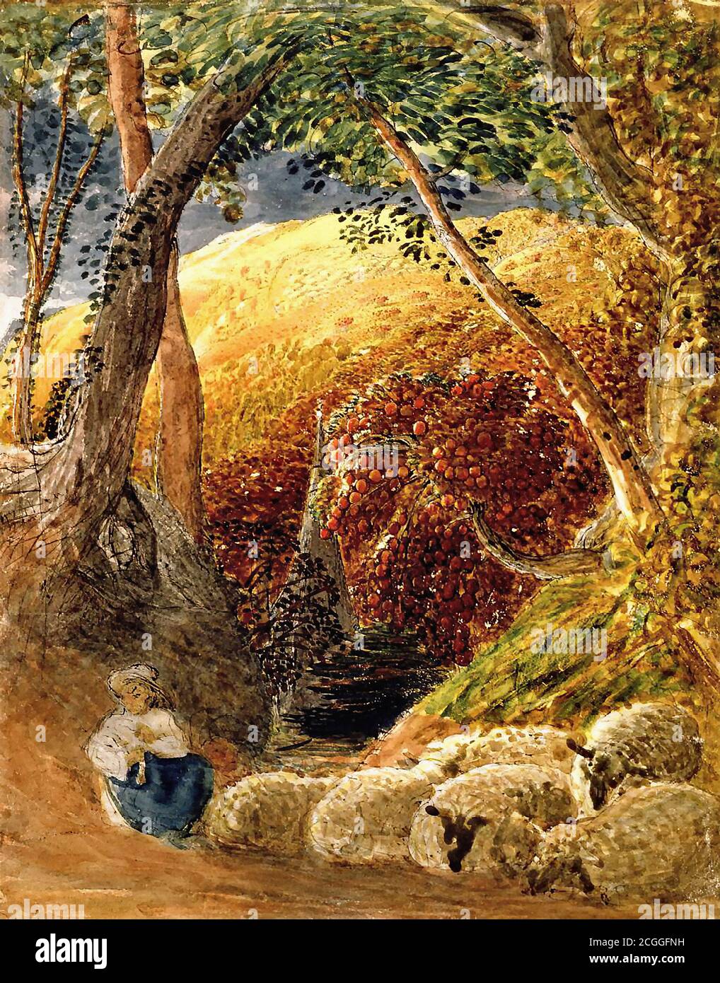 Palmer Samuel - the Magic Apple Tree - British School - 19th Century Stock Photo - Alamy