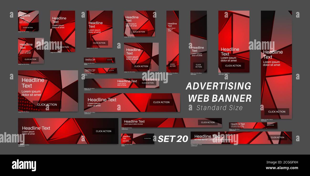 Set of web banners in standard sizes .Vector illustration Stock Vector ...