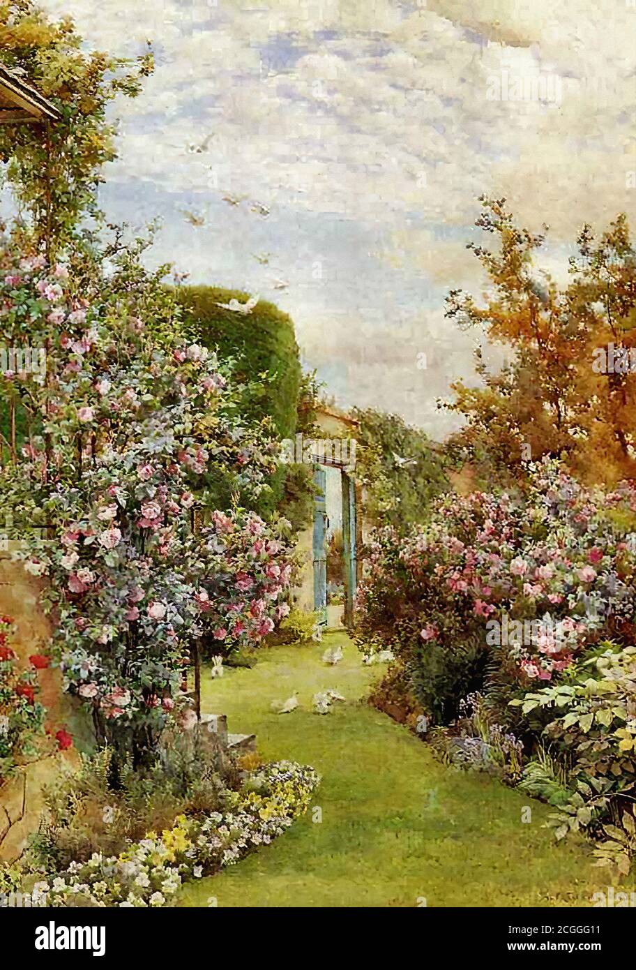 Parsons Alfred William - Garden with China Roses - British School ...