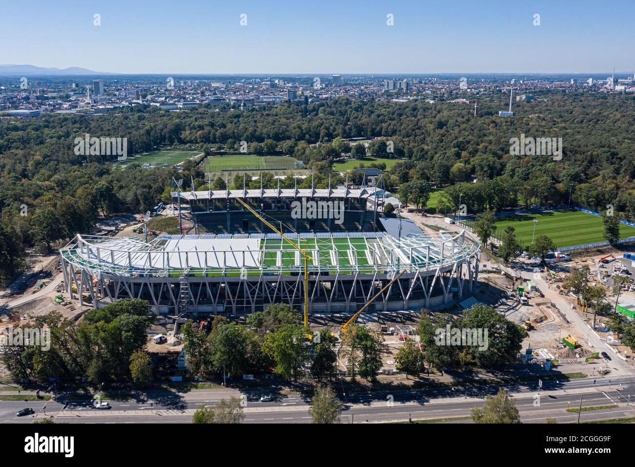 View of the roof and the roof construction of the versus straight and ...