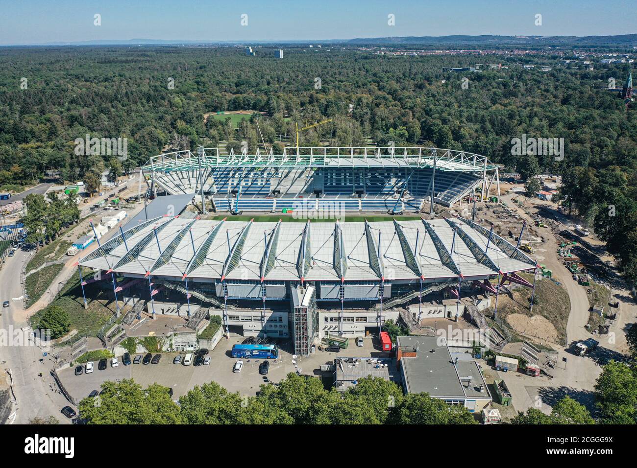 View of the roof and the roof construction of the versus straight and ...