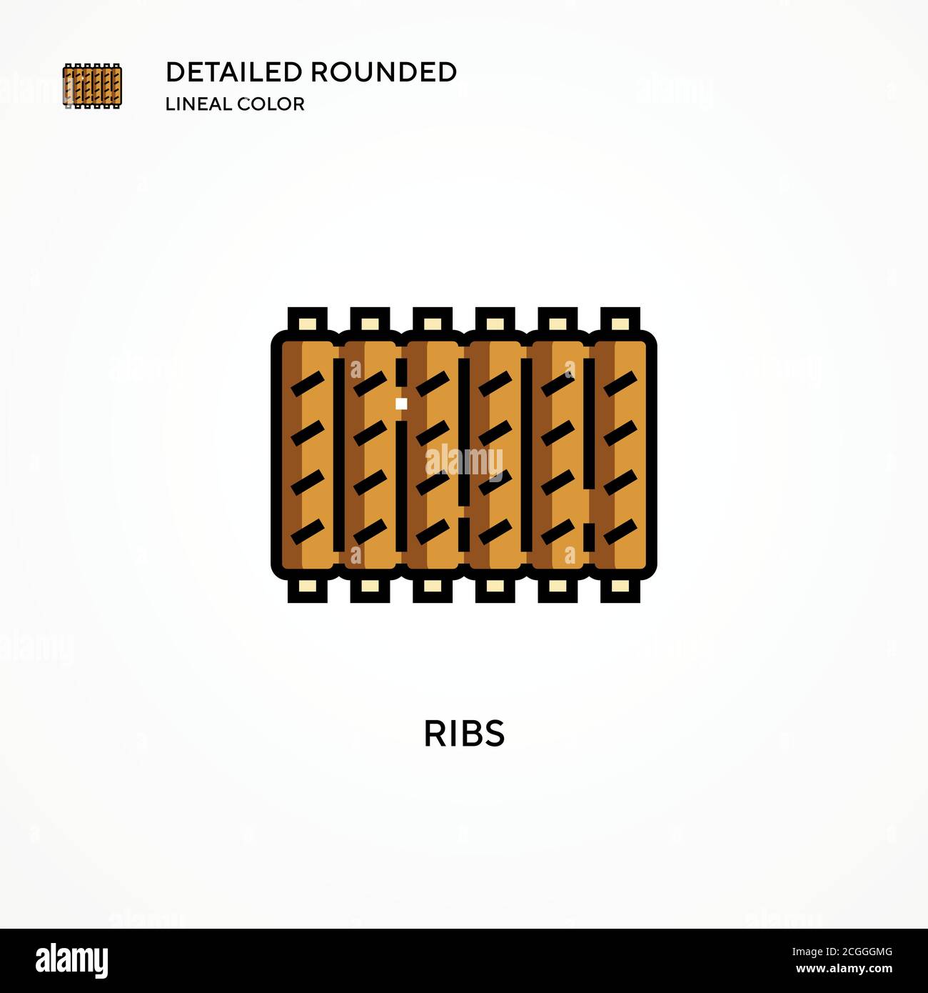 Ribs vector icon. Modern vector illustration concepts. Easy to edit and ...