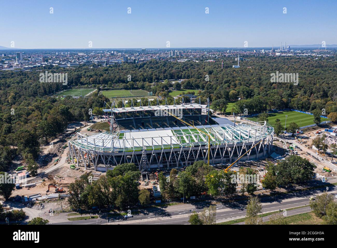 View of the roof and the roof construction of the versus straight and ...