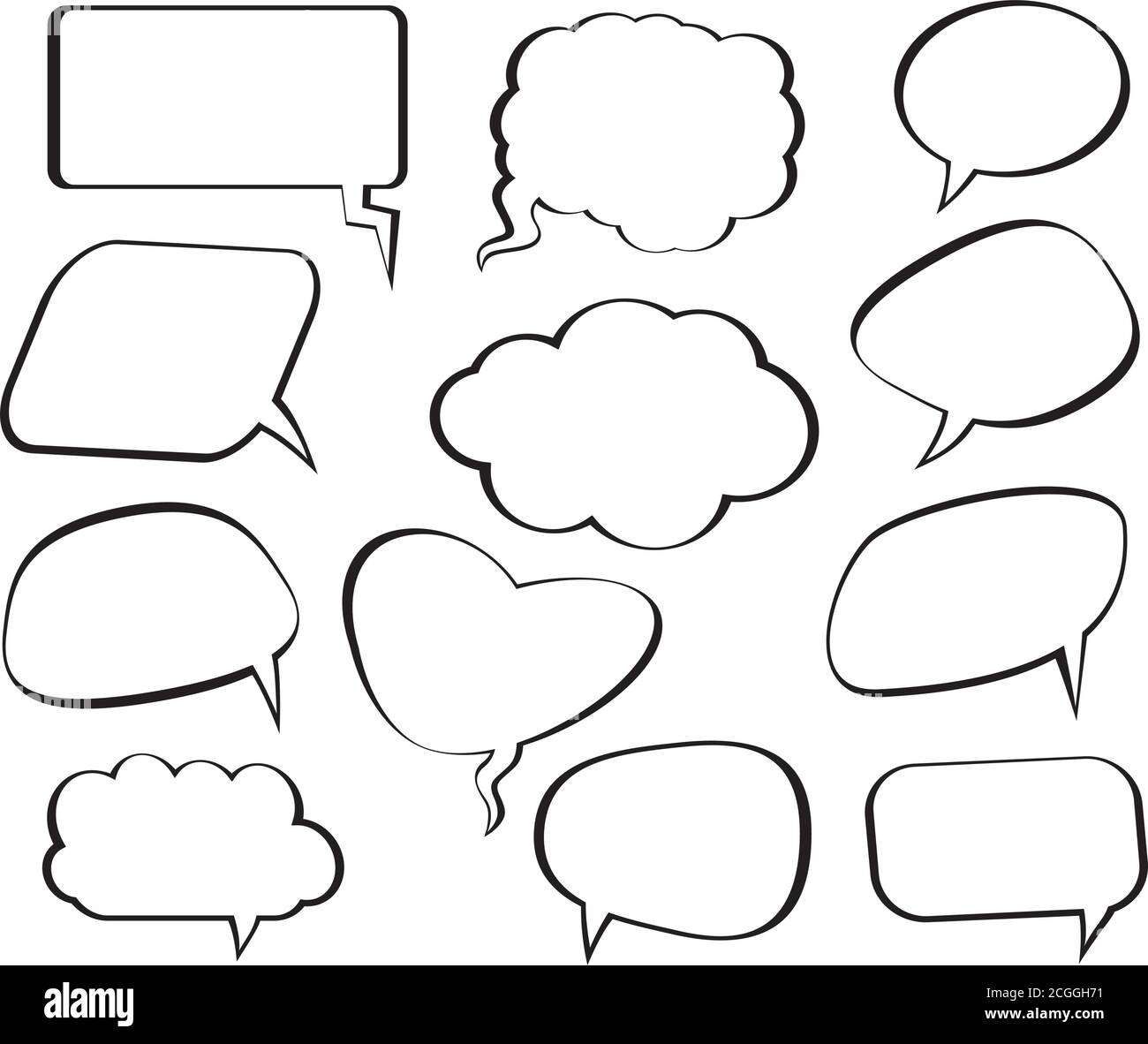 Set of comic speech balloons on white background. Vector Illustration ...
