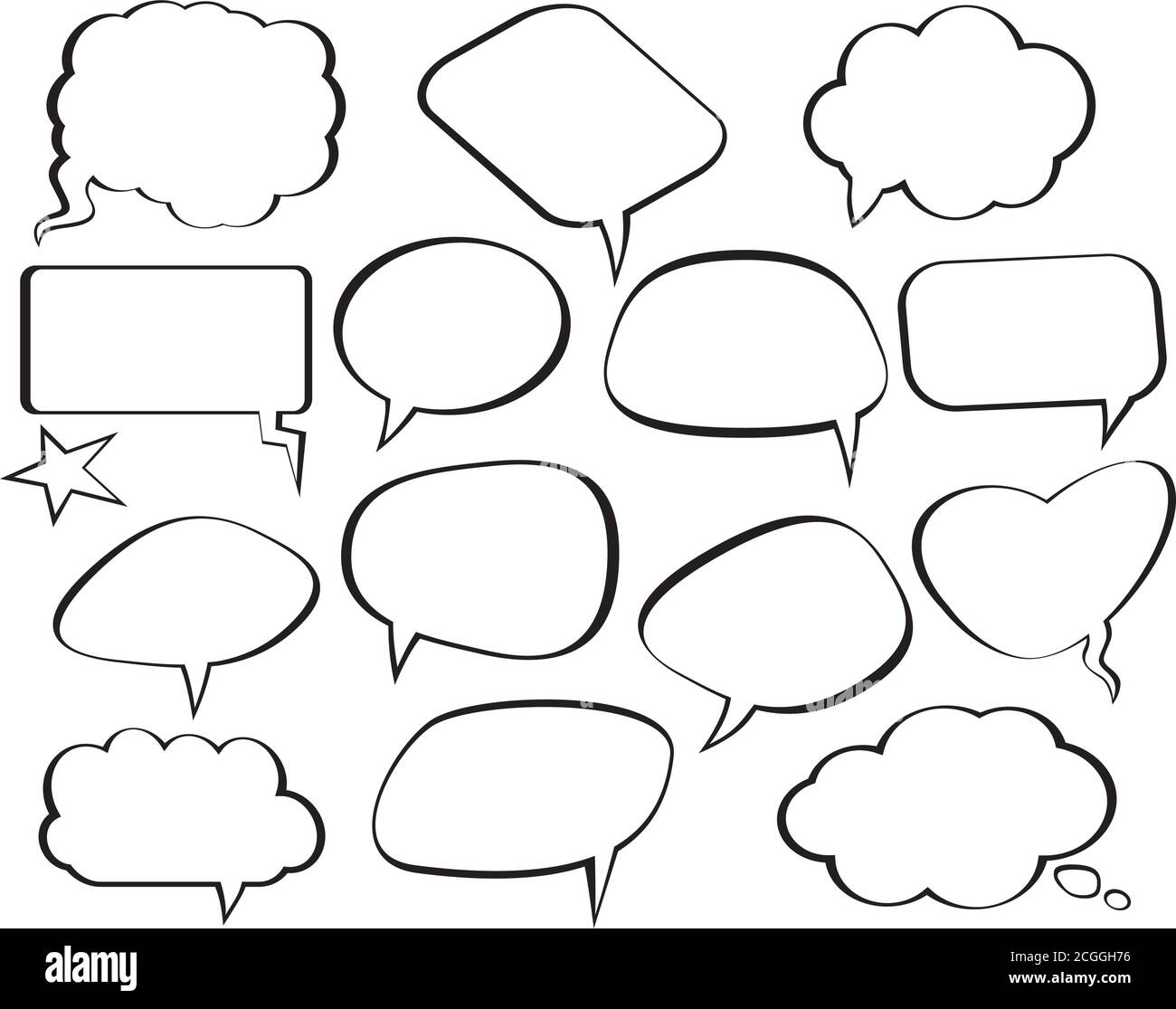 Set of comic speech balloons on white background. Vector Illustration ...