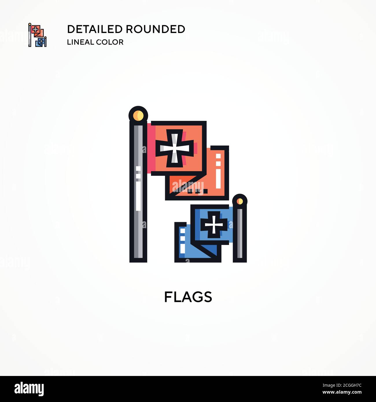 Flags vector icon. Modern vector illustration concepts. Easy to edit ...