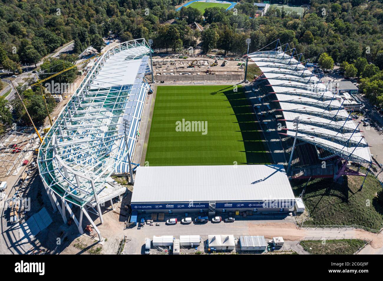 View of the roof and the roof construction of the versus straight and ...