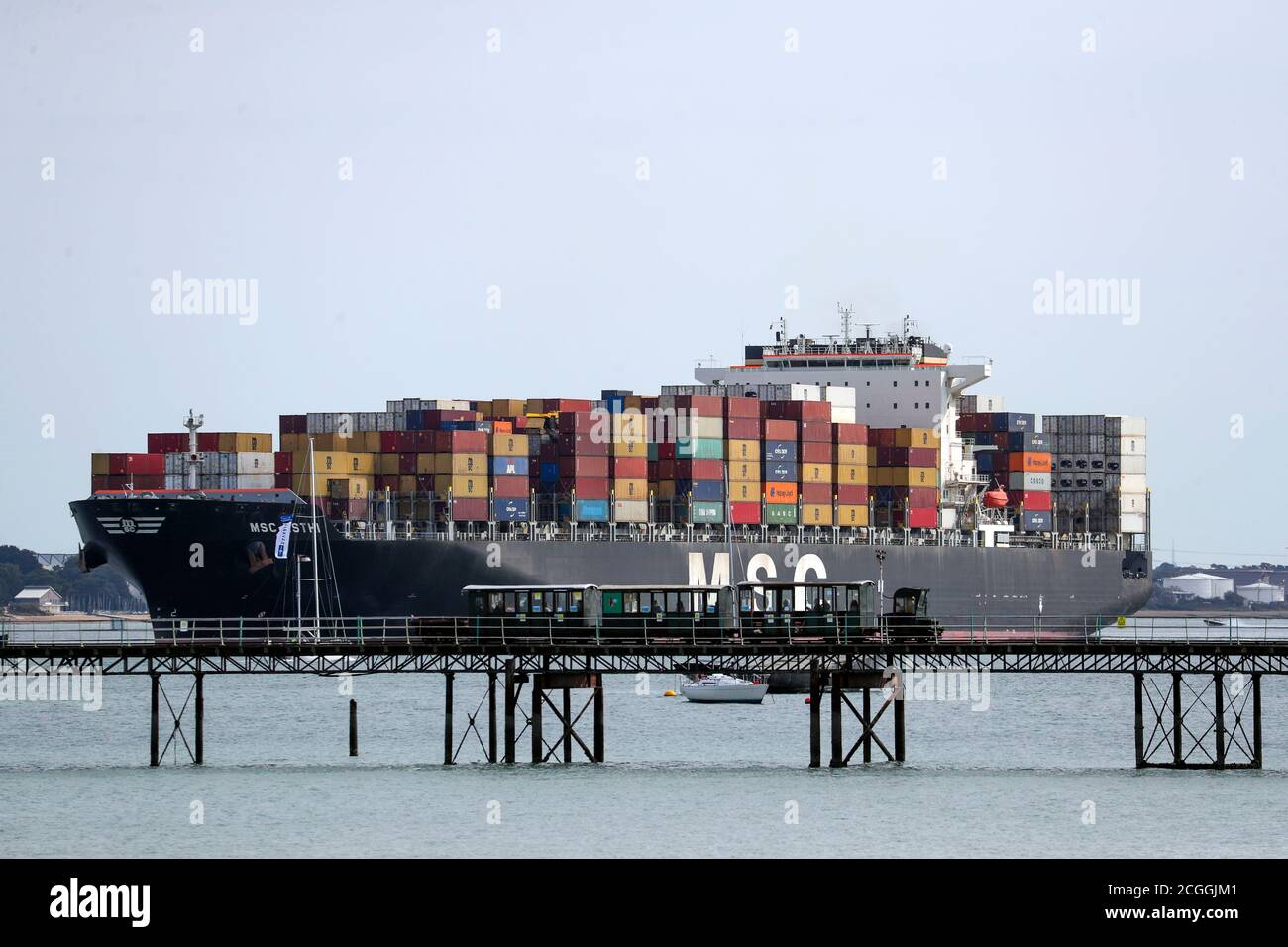 The MSC Esthi container ship built in 2006 and currently sailing under ...