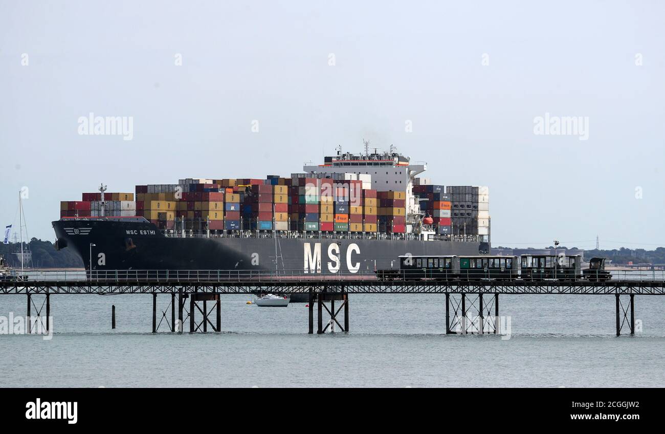 The MSC Esthi container ship built in 2006 and currently sailing under ...