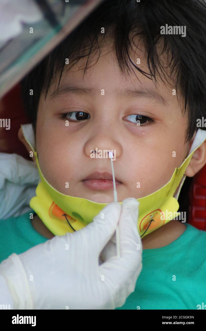 Makassar, South Sulawesi, Indonesia. 11th Sep, 2020. A resident is ...
