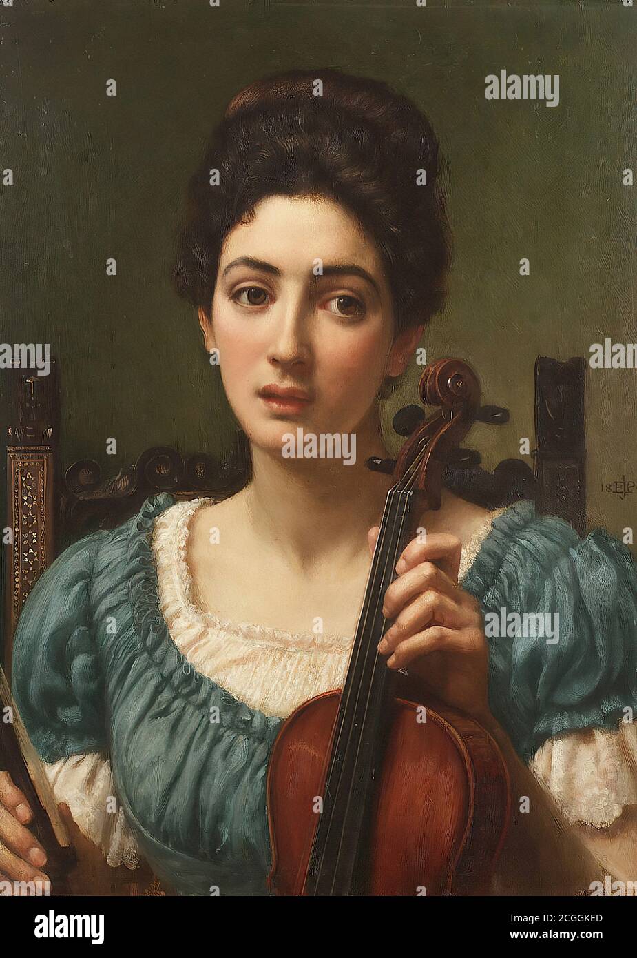 Poynter Edward - the Violinist - British School - 19th Century Stock ...