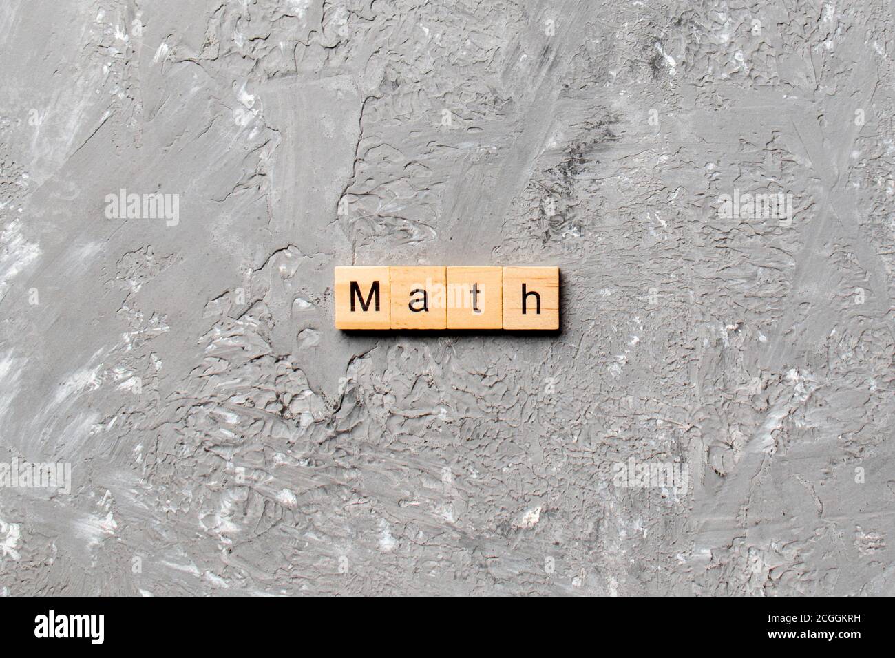 math word written on wood block. math text on table, concept Stock ...