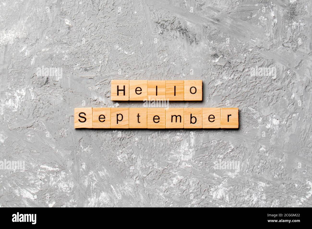 September month text written on hi-res stock photography and images - Alamy