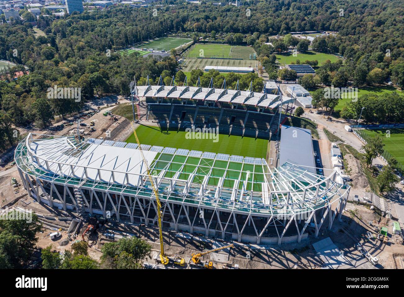 View of the roof and the roof construction of the versus straight and ...
