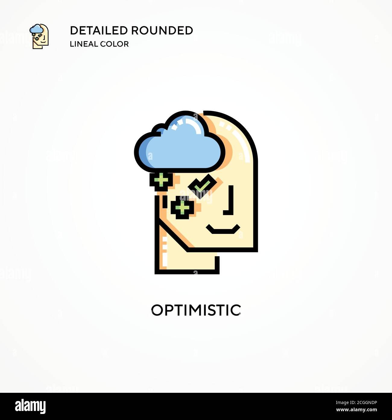 Optimistic vector icon. Modern vector illustration concepts. Easy to ...