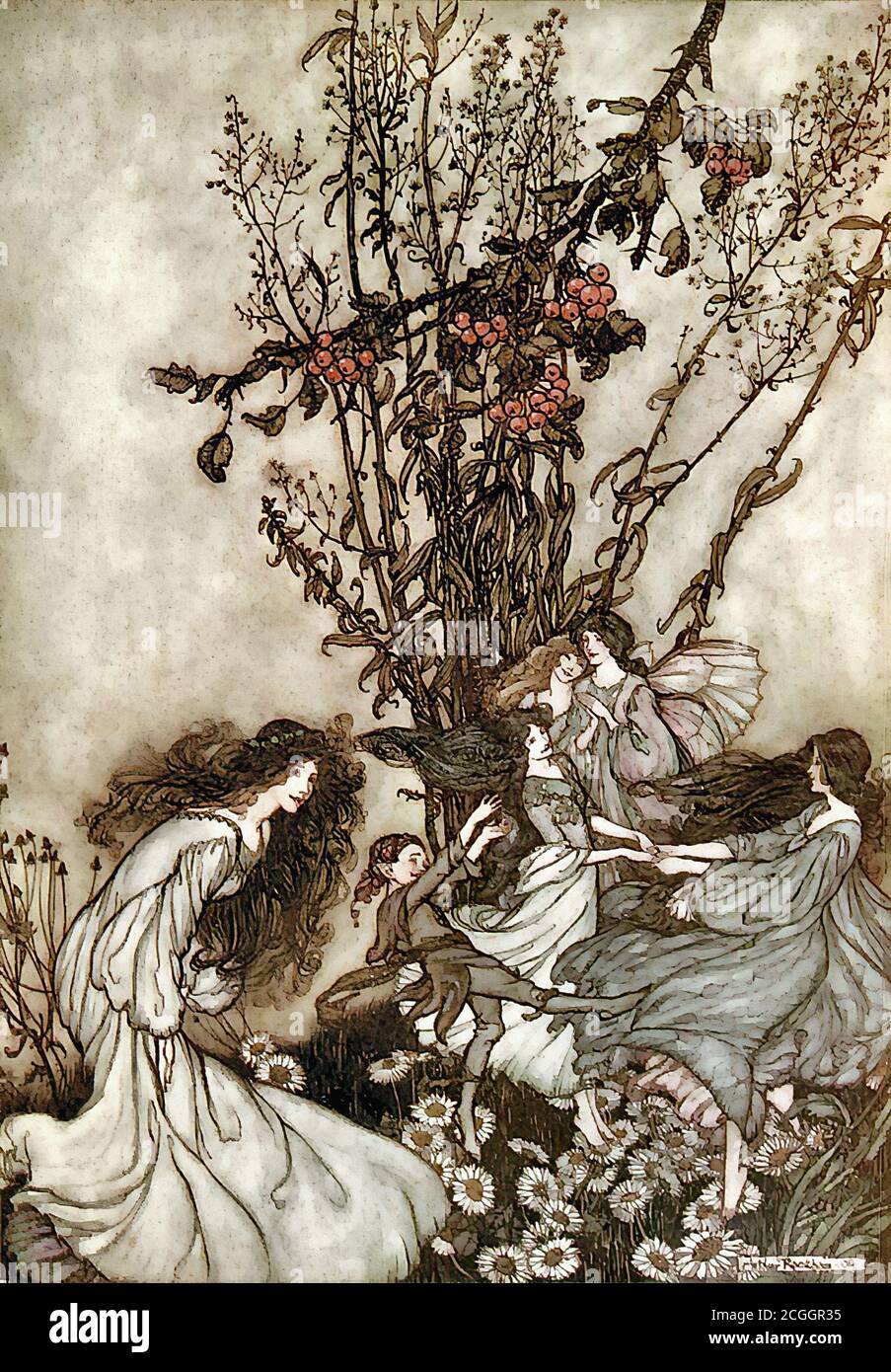 Rackham Arthur - Fairies - British School - 19th Century Stock Photo ...