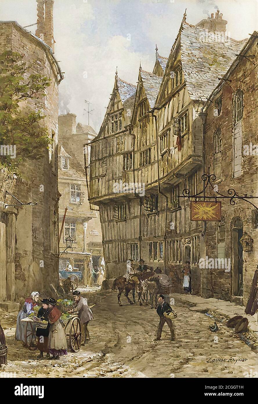 Victorian street scene painting hi-res stock photography and images - Alamy