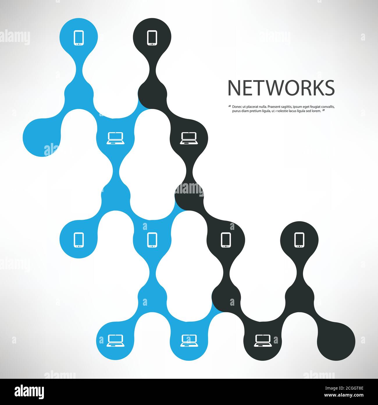 Connections - Black and Blue Digital Network Design Concept With ...
